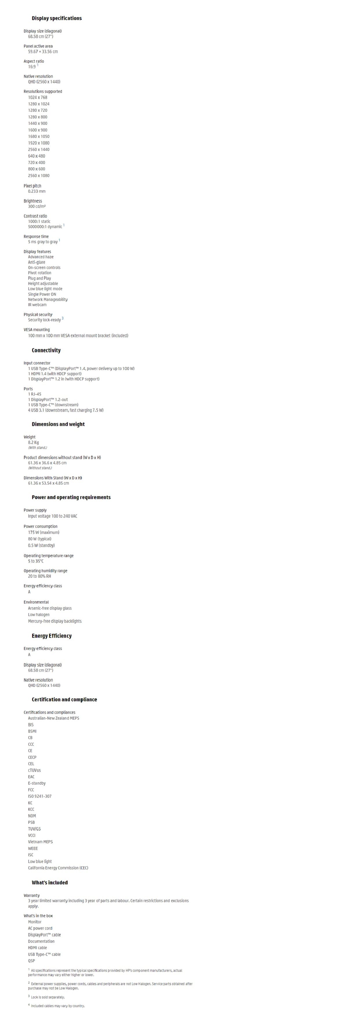 HP 6PA56AA E27D G4 27" Full HD IPS Advanced Docking Monitor