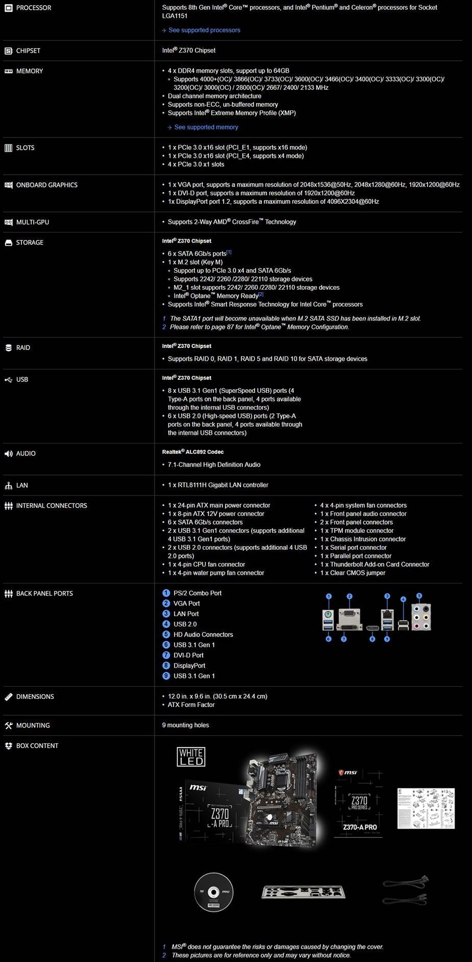 MSI Z370-A Pro, s1151/4DDR4