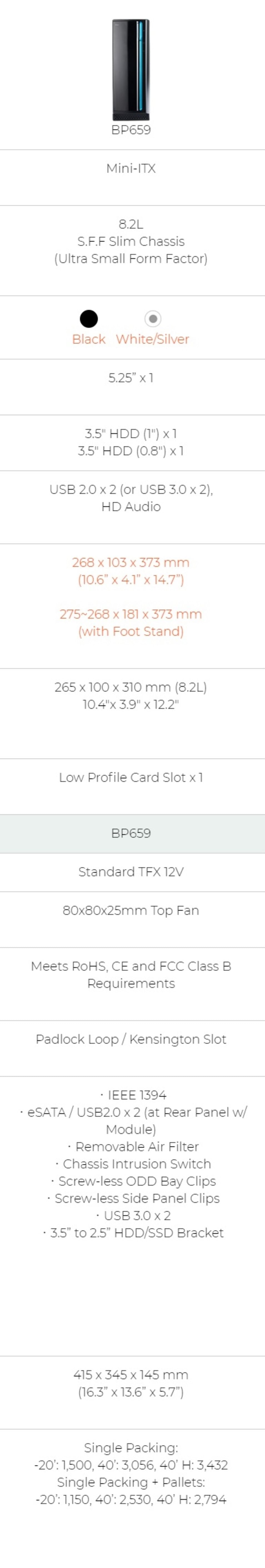 InWin BP659 Mini-ITX Slim Small Form Factor Computer Case With 300W ...