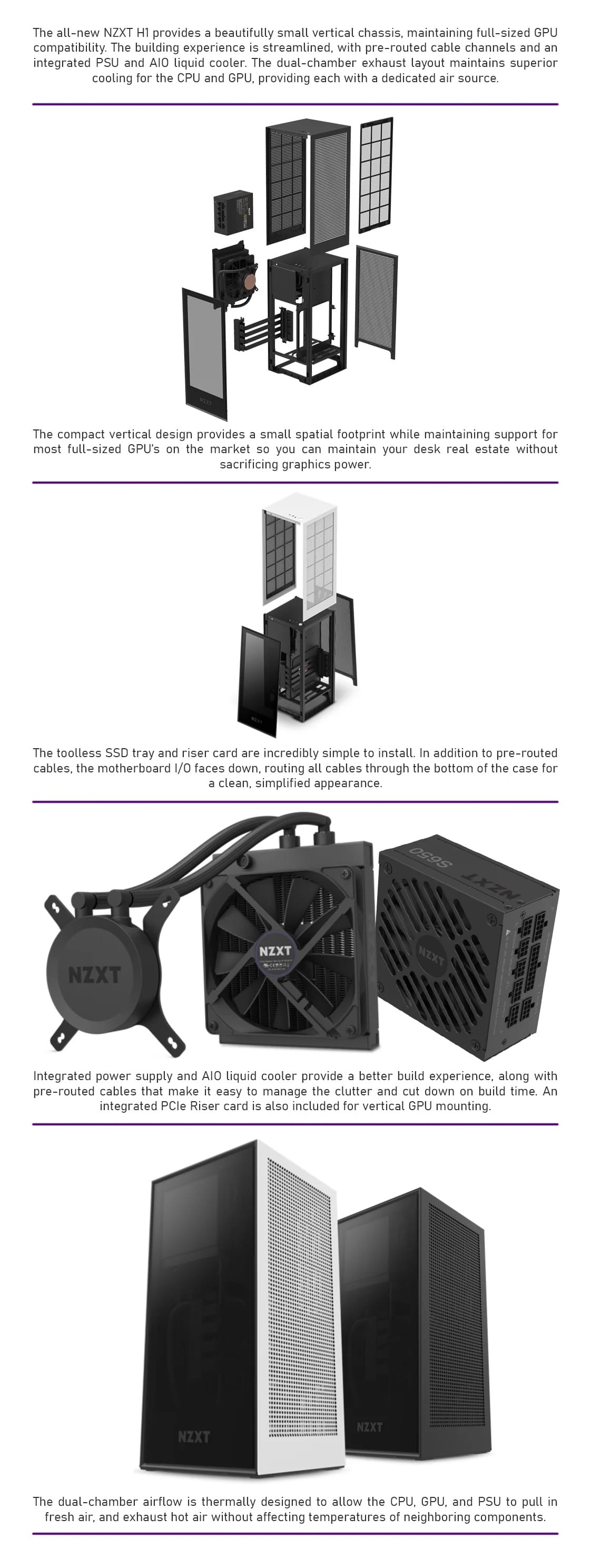 NZXT H1 Mini-ITX Liquid Cooled Computer Case With 650W Gold Power ...