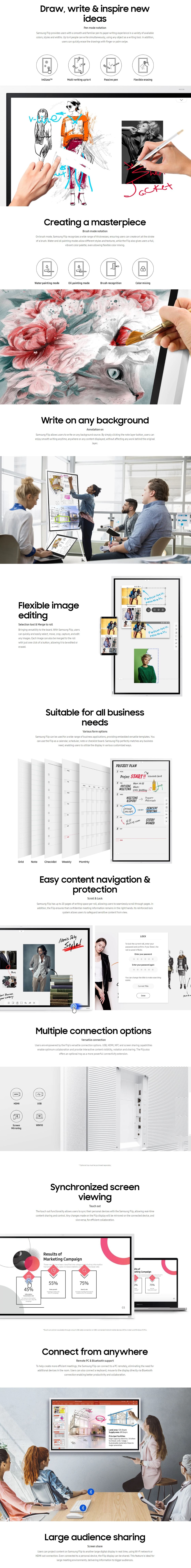 Samsung Flip 2 WM65R 65" UHD Interactive E-Board/Smart Digital ...