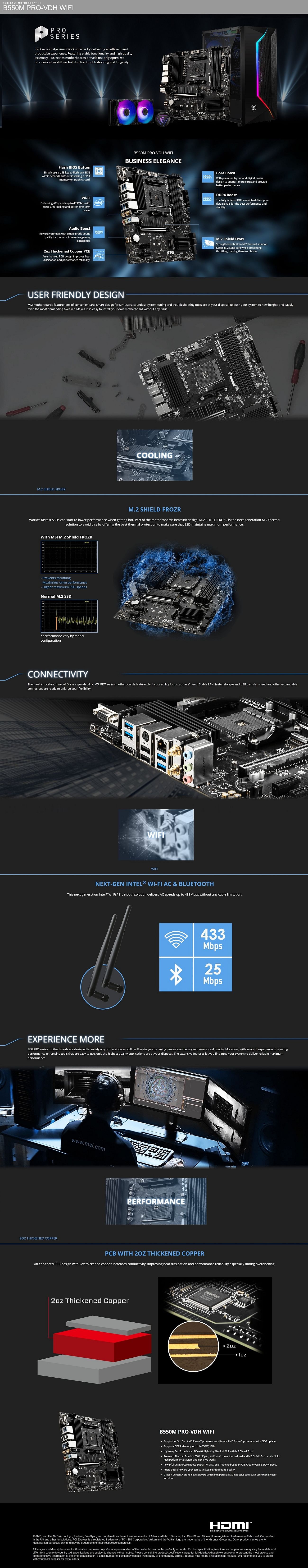 MSI B550M PRO-VDH WIFI AM4 Micro-ATX Motherboard