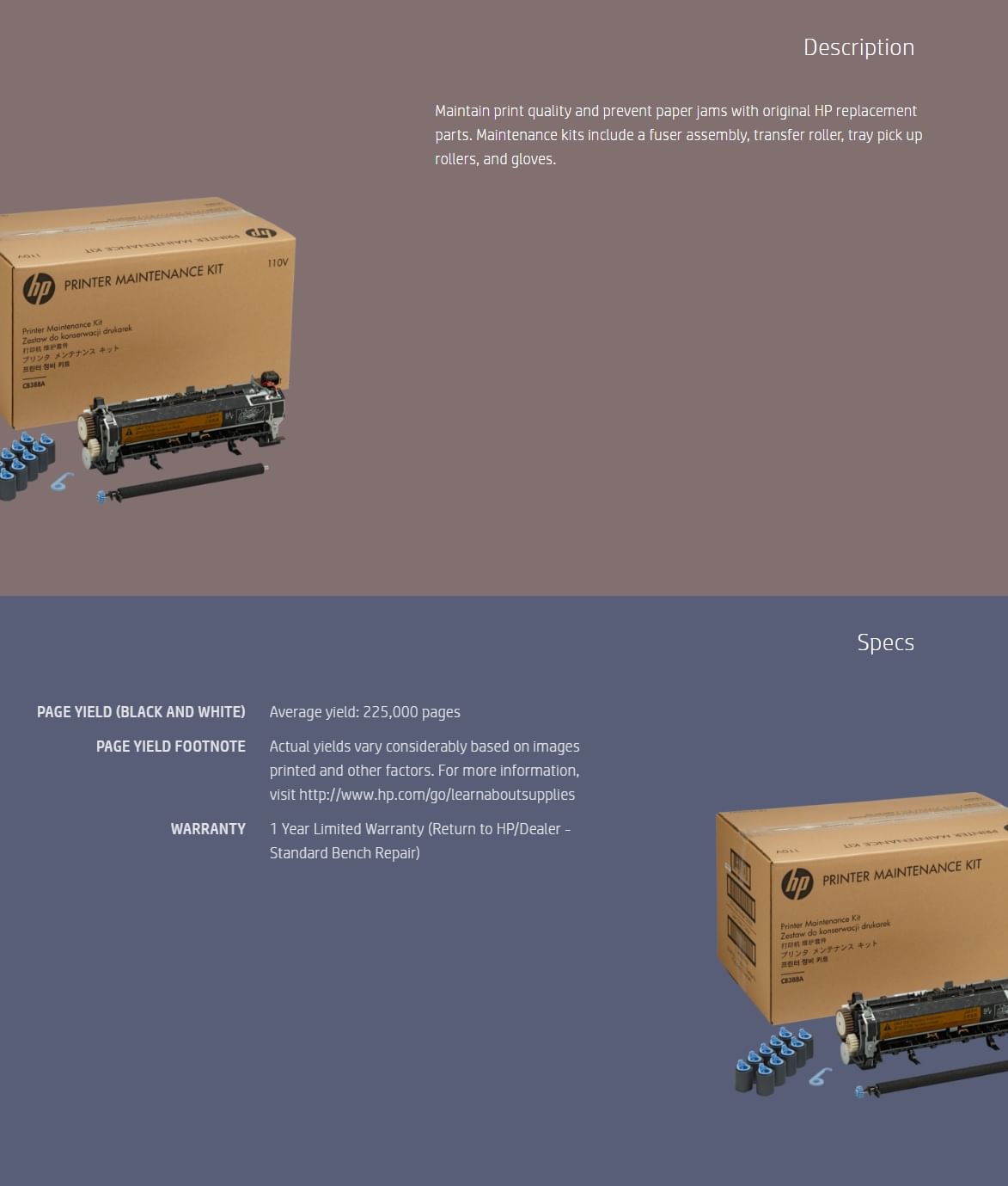 HP LASERJET 220V Printer Maintenance Kit