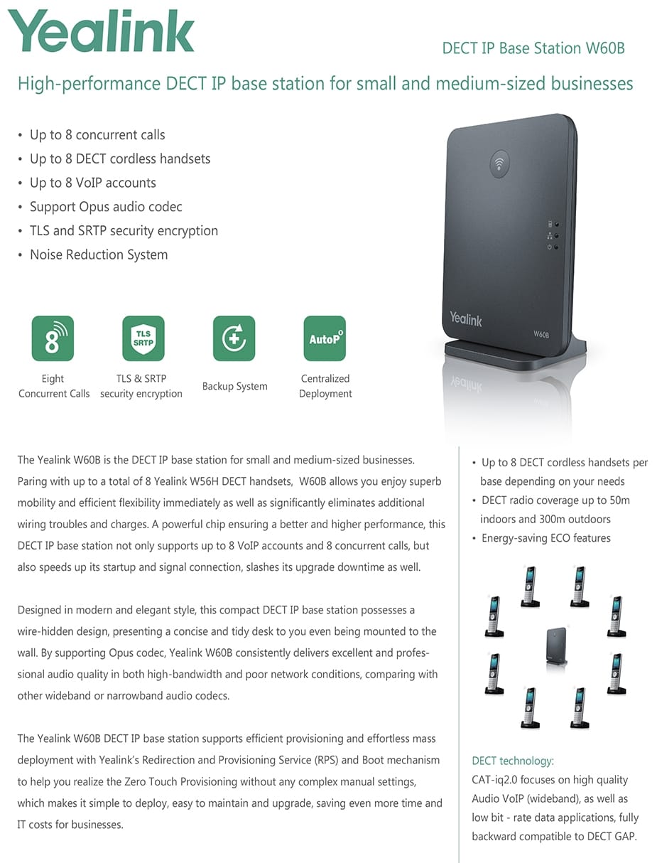 Yealink Wireless DECT IP Base Station