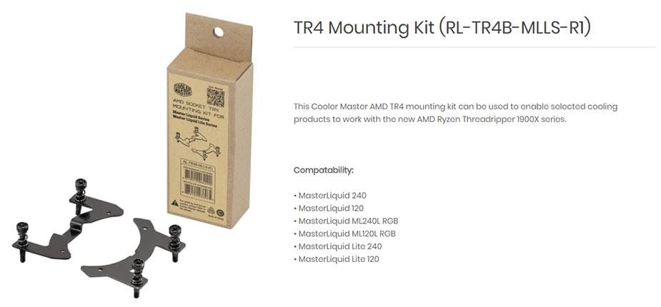 Cooler Master AMD TR4 Mounting Upgrade Kit