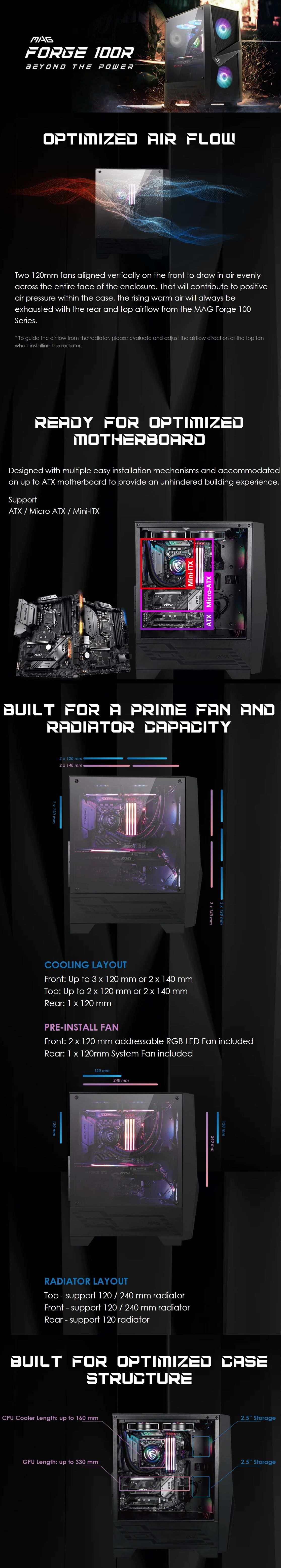 MSI MAG FORGE 100R ATX Case