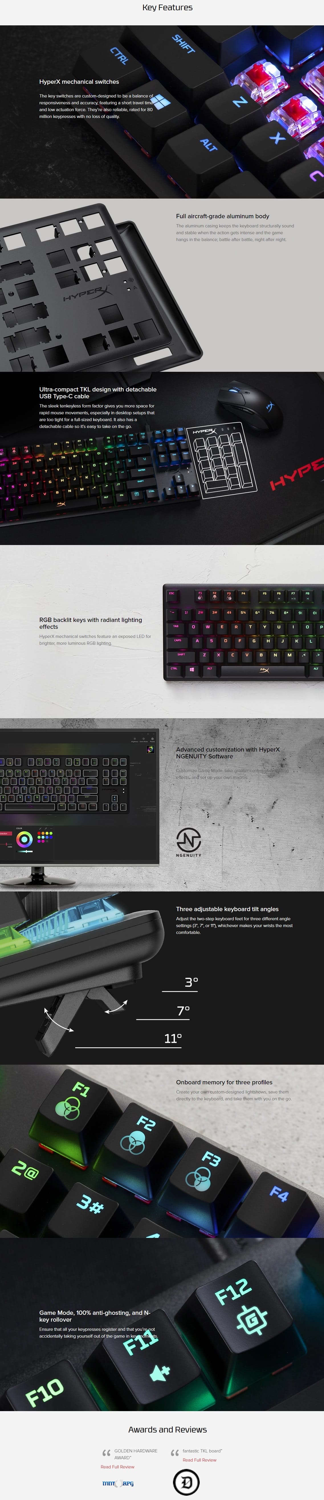 Kingston HyperX Alloy Origins Core RGB Gaming Keyboard