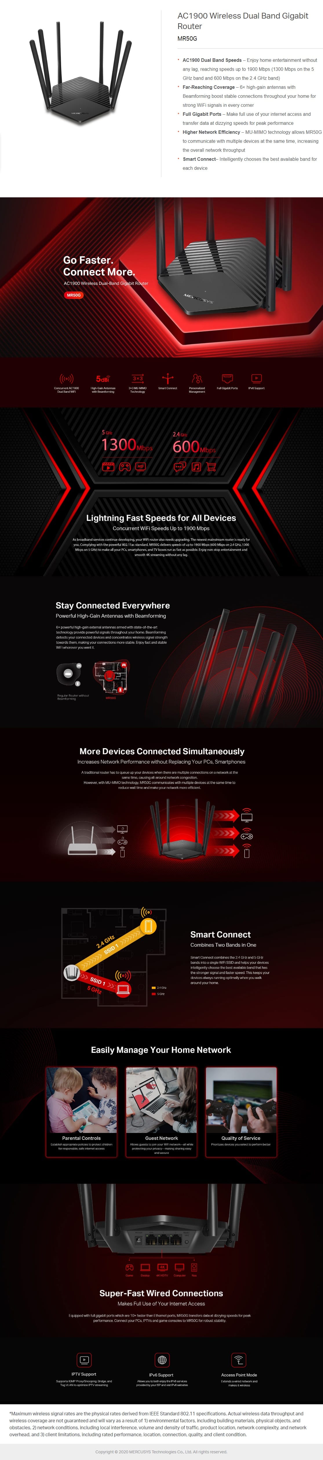 Mercusys MR50G AC1900 Wireless Dual Band Gigabit Router