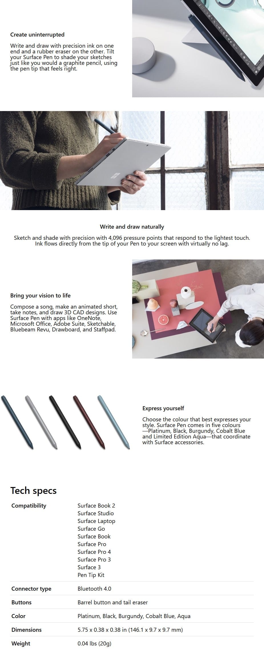 Microsoft Surface For Business Pen V4 - Silver