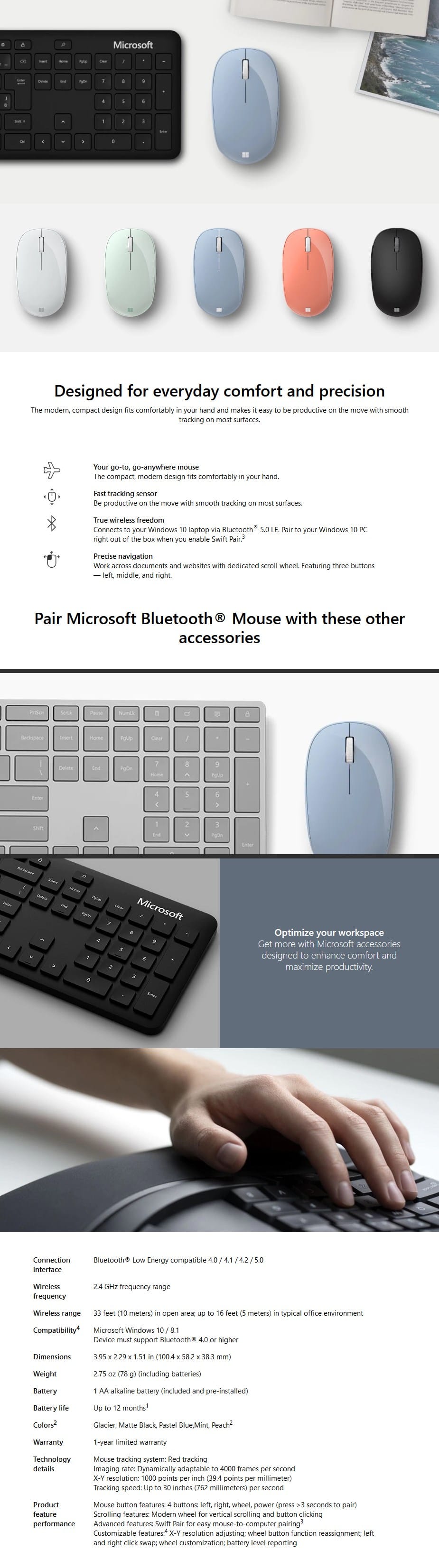 Incase Designed by Microsoft Wireless Mouse - Peach