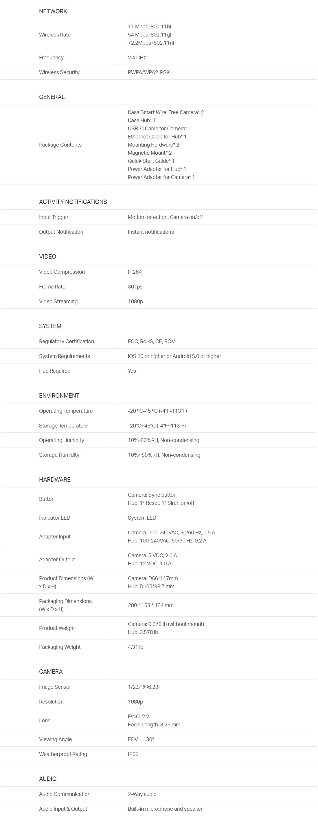 TP-Link KC300 Kasa Smart Wire Free Camera System (2 Pack)