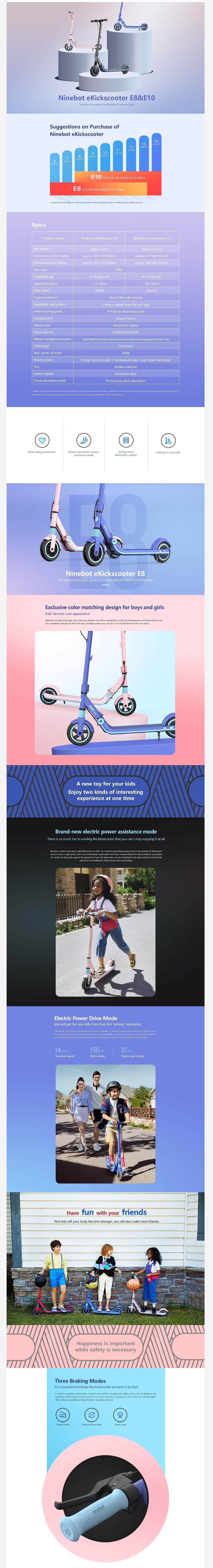 Segway Ninebot EkickScooter E8 Blue