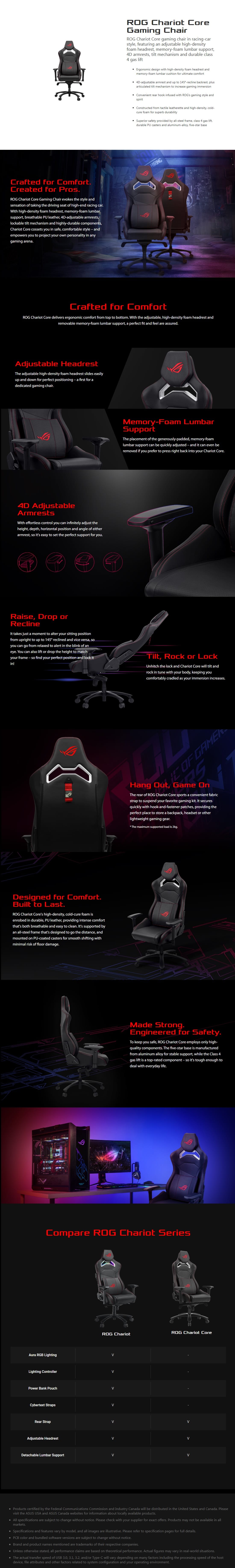 Asus ROG Chariot Core Gaming Chair - Black