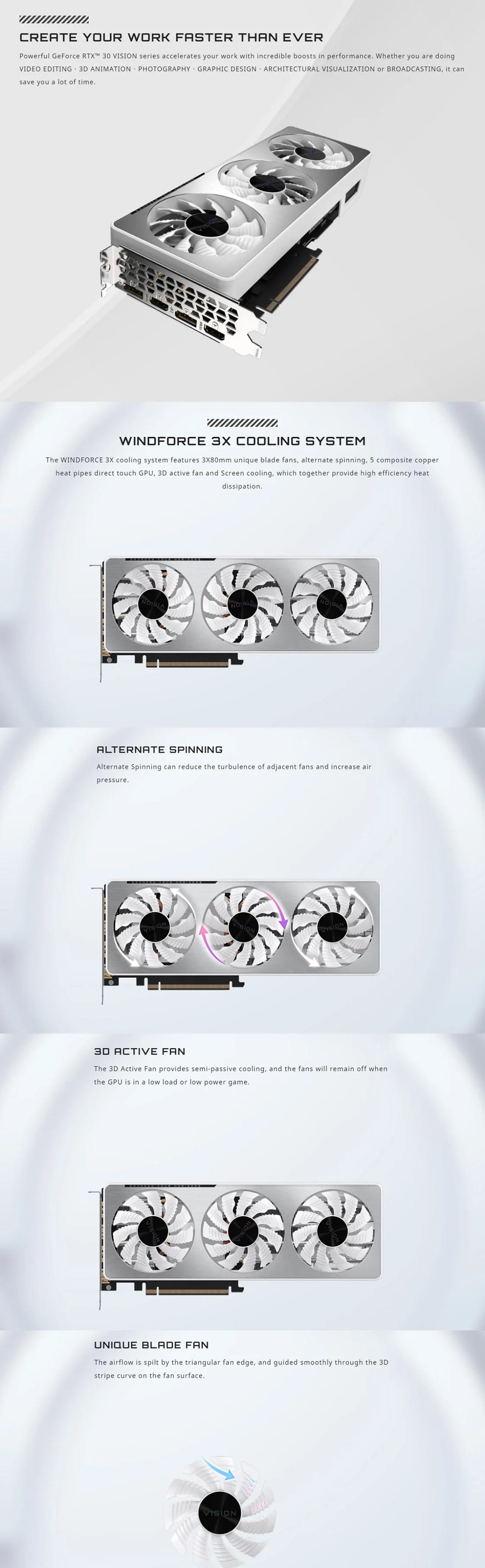Gigabyte GeForce RTX 3070 Vision OC 8GD RG Graphics Card