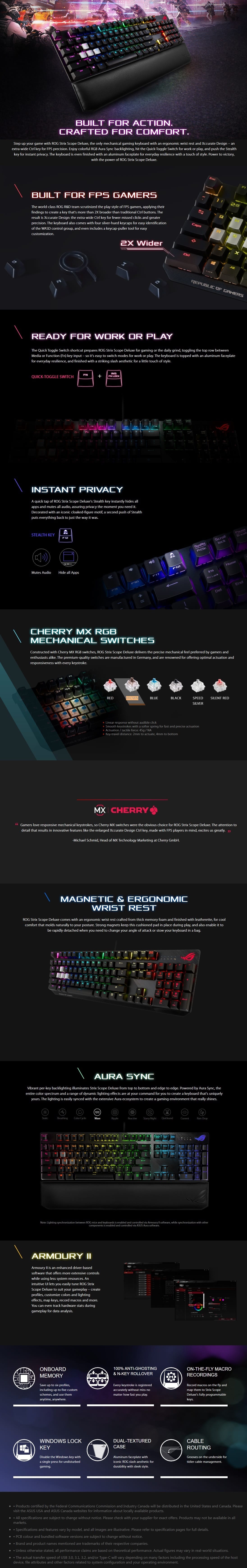 Asus ROG Strix Scope RGB Deluxe Gaming Mechanical Keyboard - Cherry MX ...
