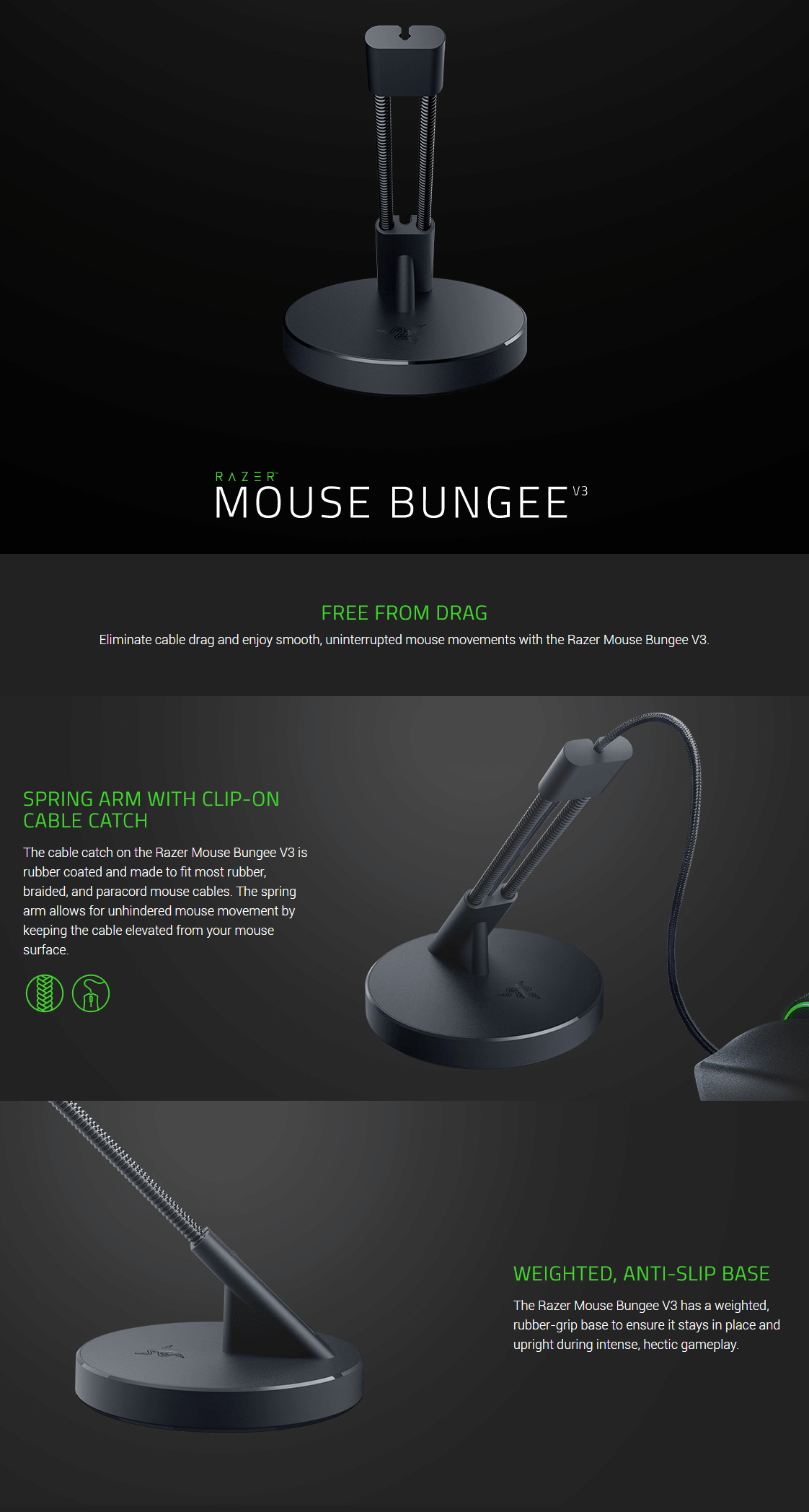 Razer Mouse Cable Management Device V3 - Black