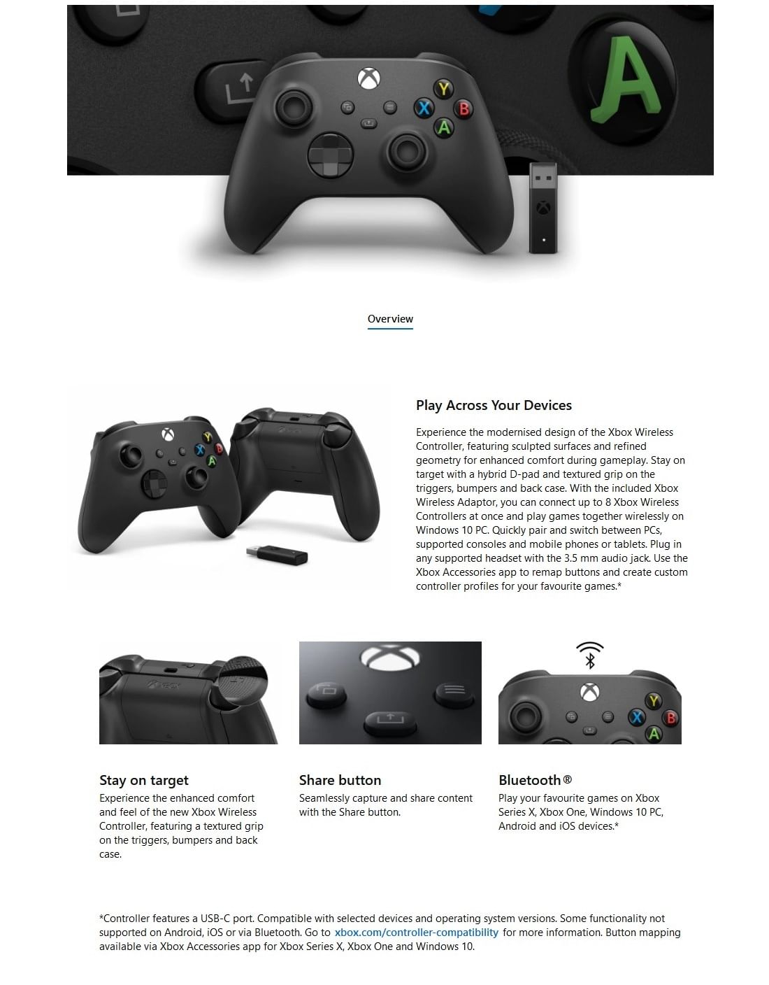 Microsoft Xbox Controller With Wireless Adapter