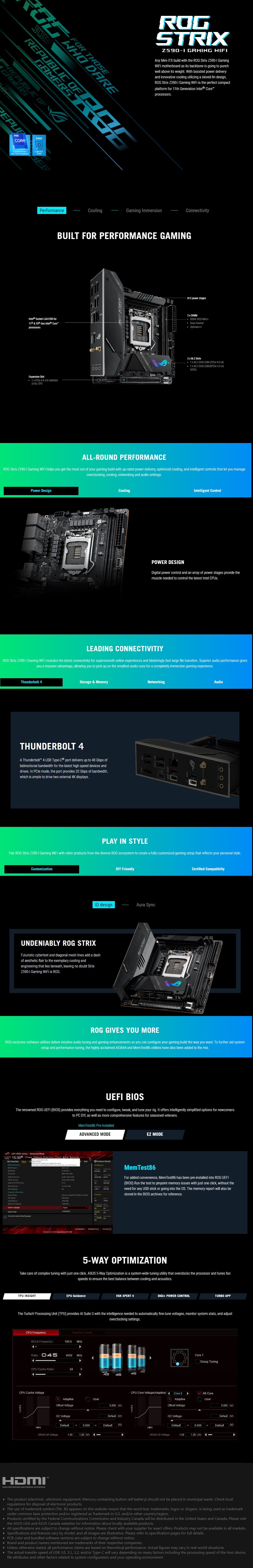 Asus ROG STRIX Z590-I Gaming WIFI LGA 1200 Mini-ITX Motherboard