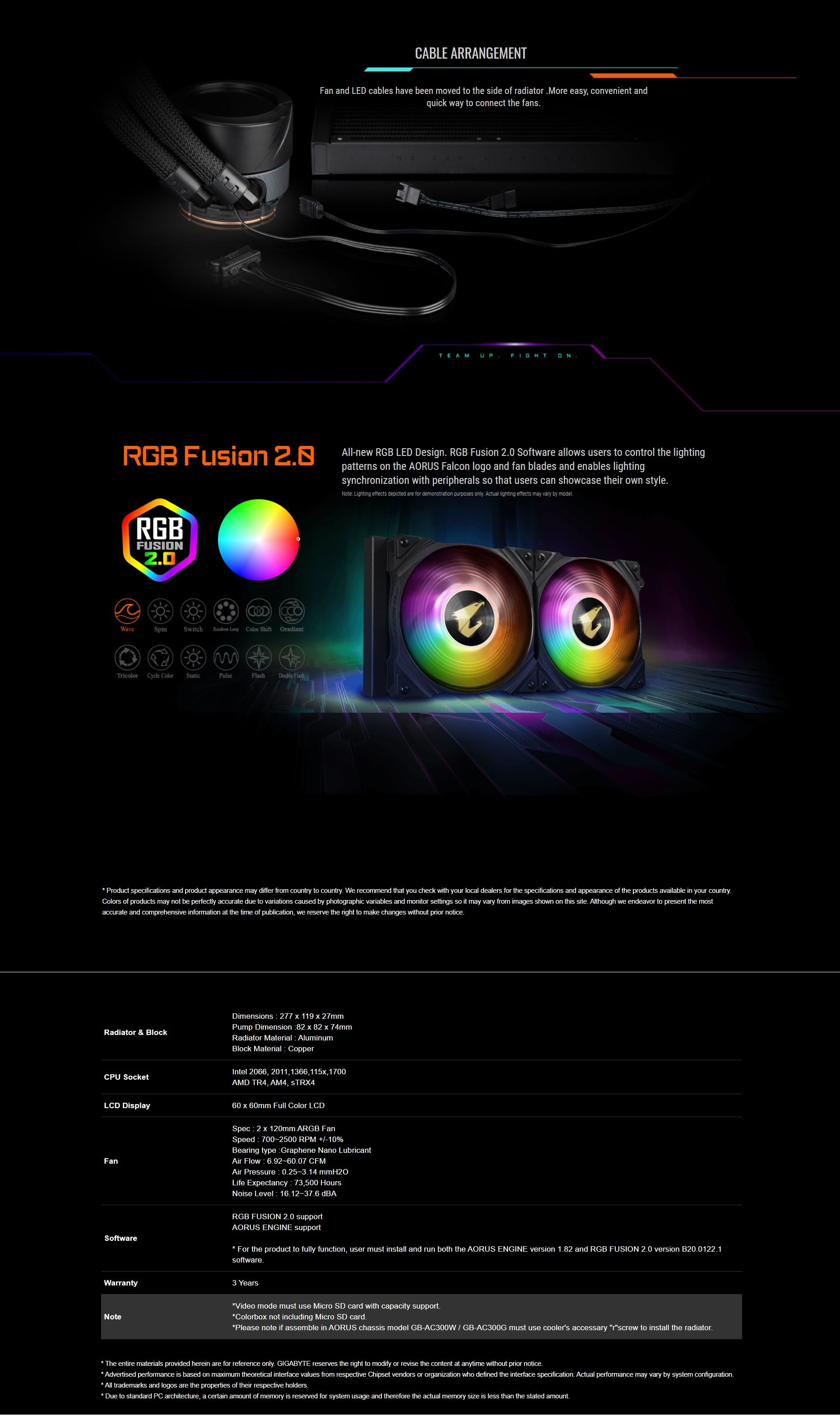 Gigabyte AORUS Waterforce X 240 ARGB All-In-One Liquid Cooler