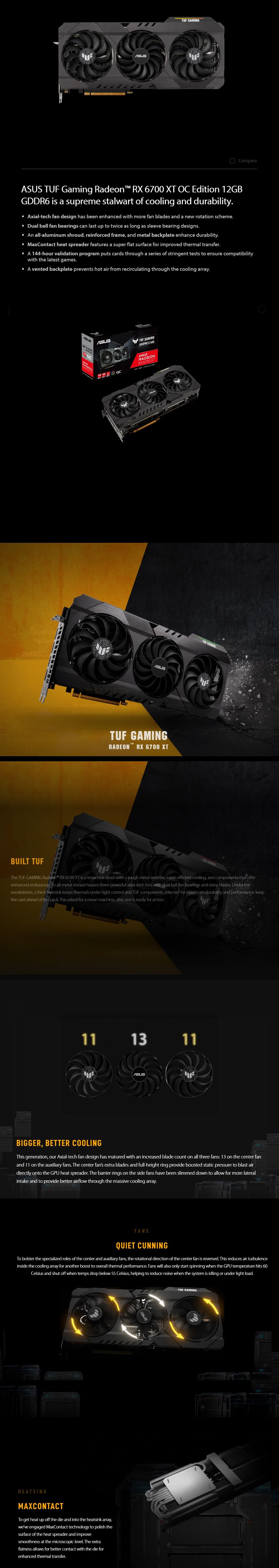 ASUS TUF Gaming Radeon RX 6700 XT O12G Graphics Card