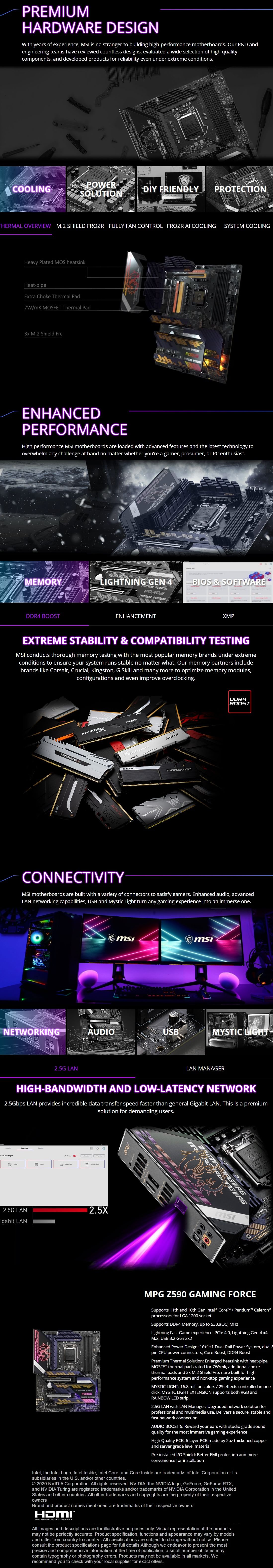 MSI MPG Z590 Gaming FORCE LGA 1200 ATX Motherboard