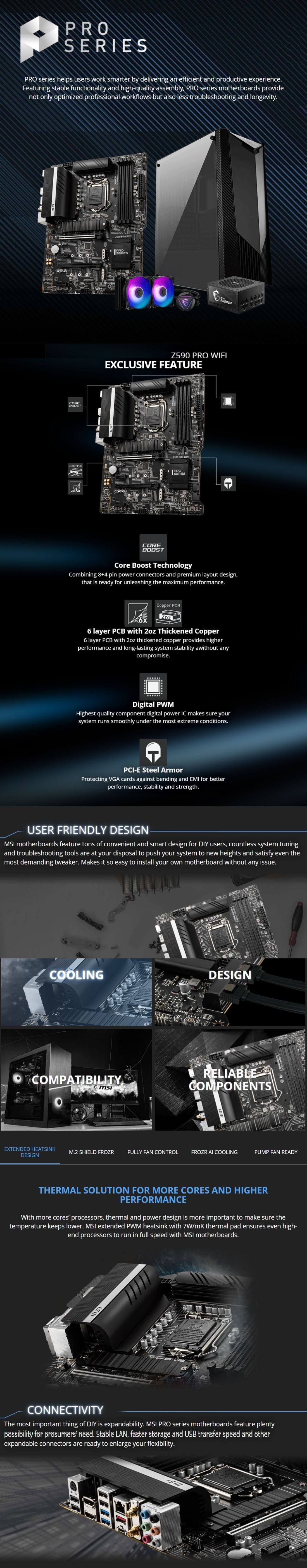 MSI Z590 Pro WIFI LGA 1200 ATX Motherboard