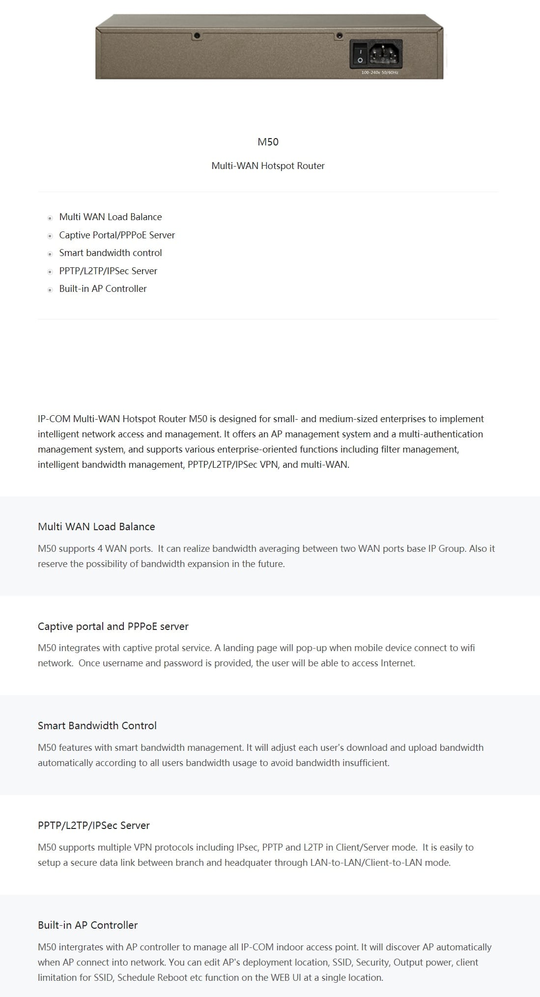 IP-COM M50 Multi-WAN Hotspot Router