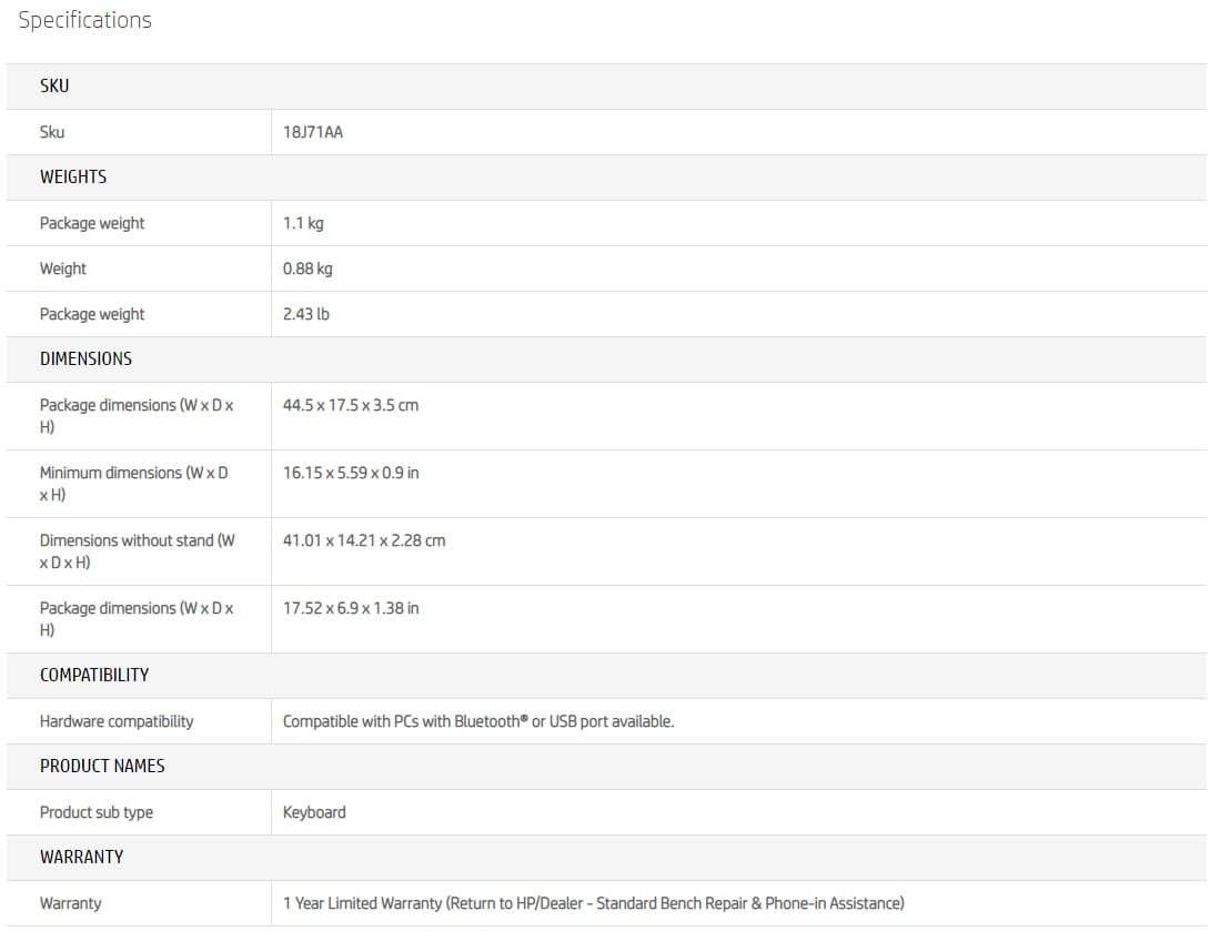 HP Envy Dual Mode Wireless Keyboard