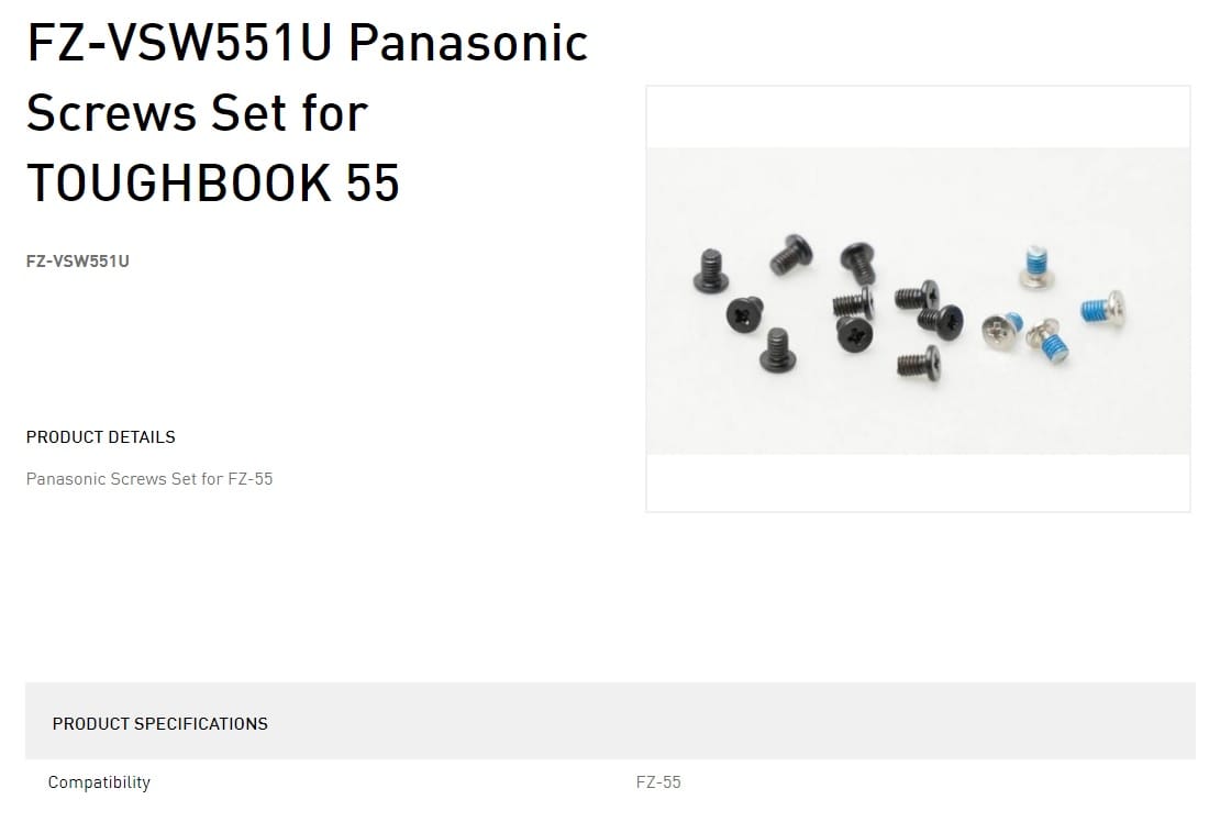 Panasonic Toughbook Screw Set