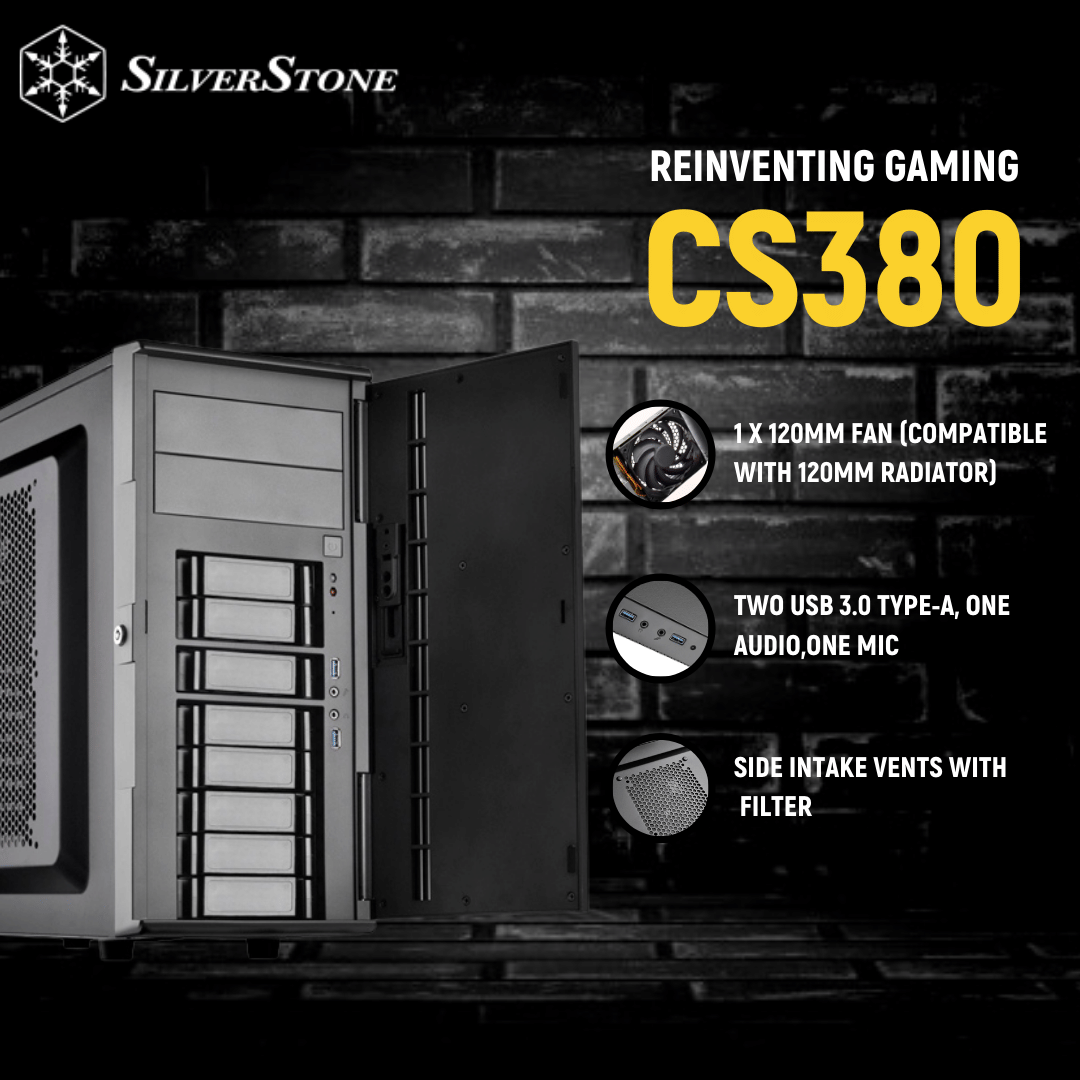 Silverstone Storage Series CS380 Mid-Tower ATX Case - Black