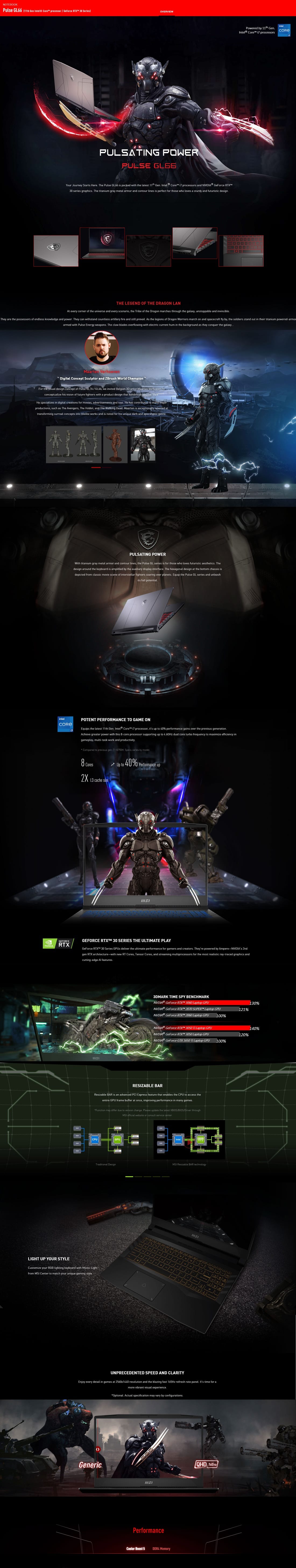 MSI Pulse GL66 Gaming Laptop, 15.6" Full HD 144Hz, 11th Gen i7-11800H ...