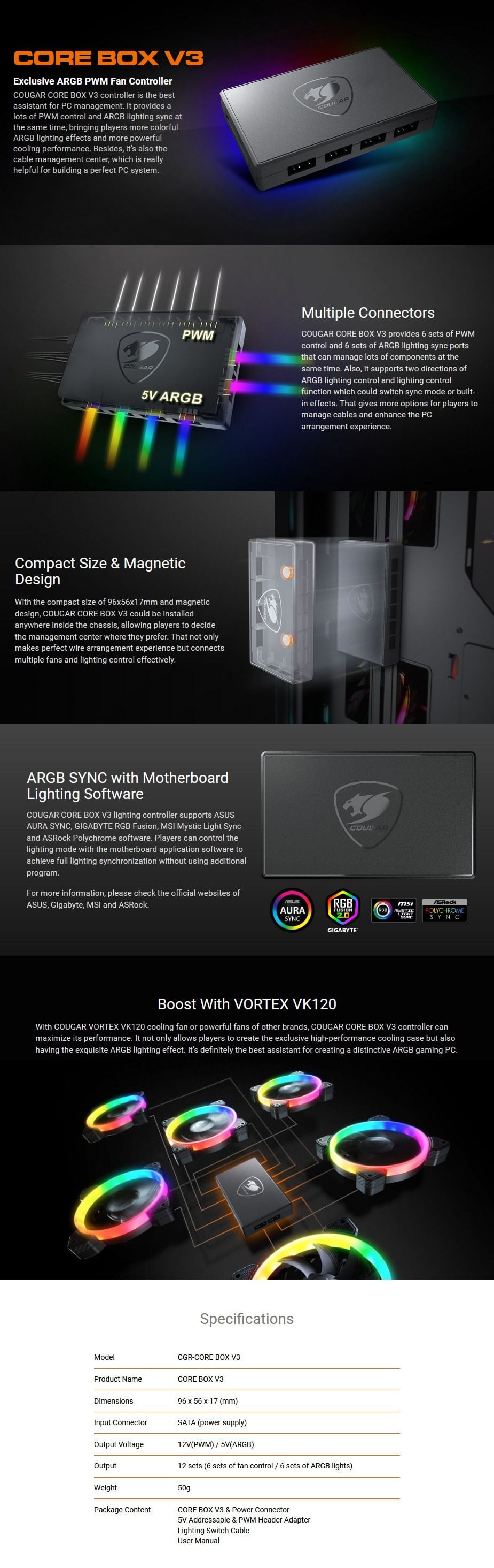 Cougar Core Box V3 ARGB PWM Fan Controller