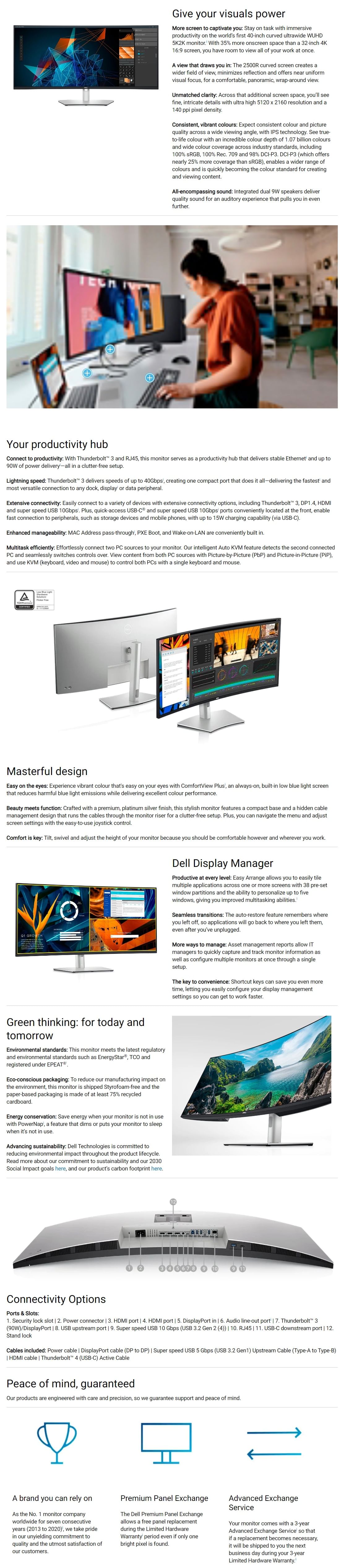 Dell U4021QW UltraSharp 40" Ultrawide 5K2K WUHD IPS (Approx 140 PPI ...