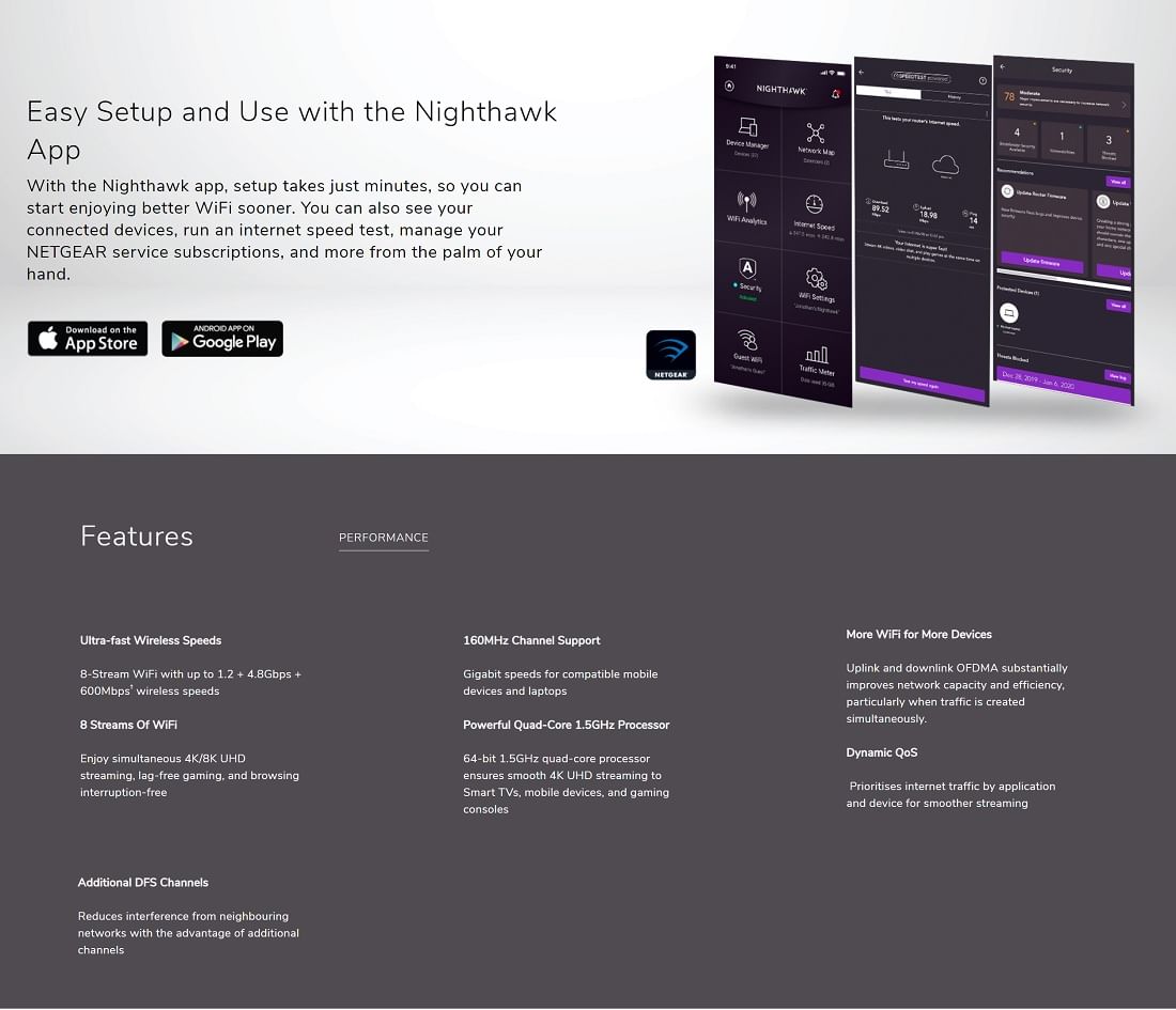 Netgear Rax70 Nighthawk 8 Stream Ax6600 Tri Band Wi Fi 6 Router