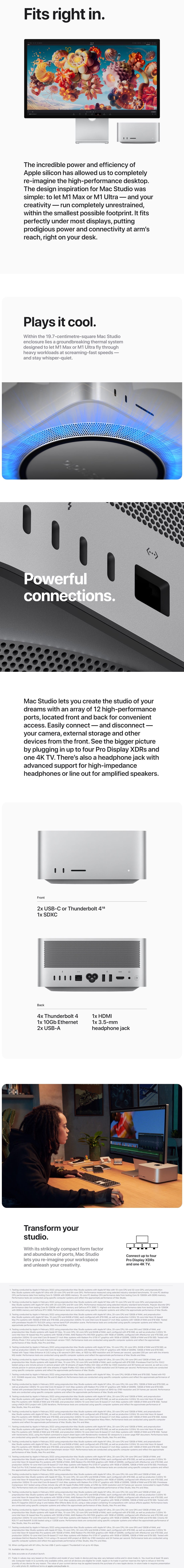 Apple Mac Studio M1 Ultra Chip 20-Core CPU/48-Core GPU, 64GB RAM, 1TB SSD