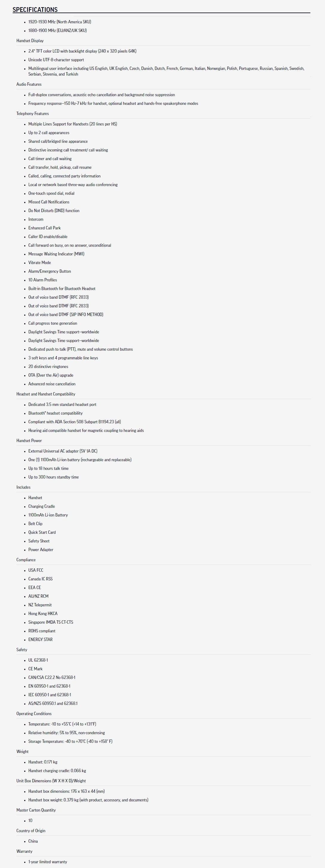 Polycom Rove 40 DECT IP Phone Handset