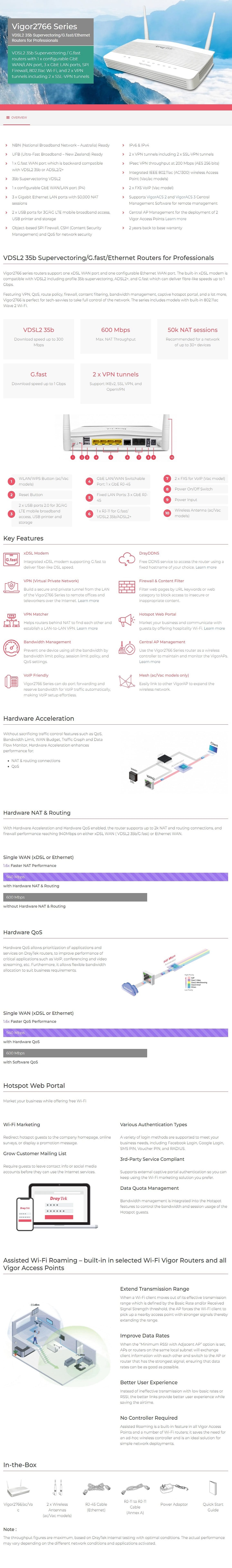 DrayTek Vigor 2766 VDSL Modem Router
