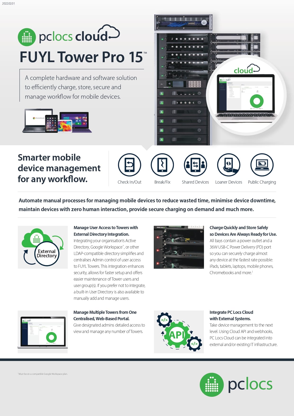 PC Locs FUYL Tower 15 Pro Cloud Advanced Locker