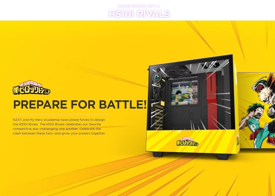 NZXT CRFT H510i My Hero Academia Case Rivals Limited Edition Mid Tower Case