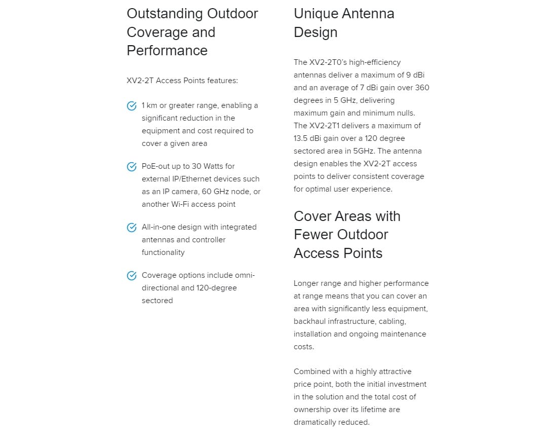 Cambium XV2-2T0 Wi-Fi 6 Dual Radio 802.11ax Outdoor Access Point