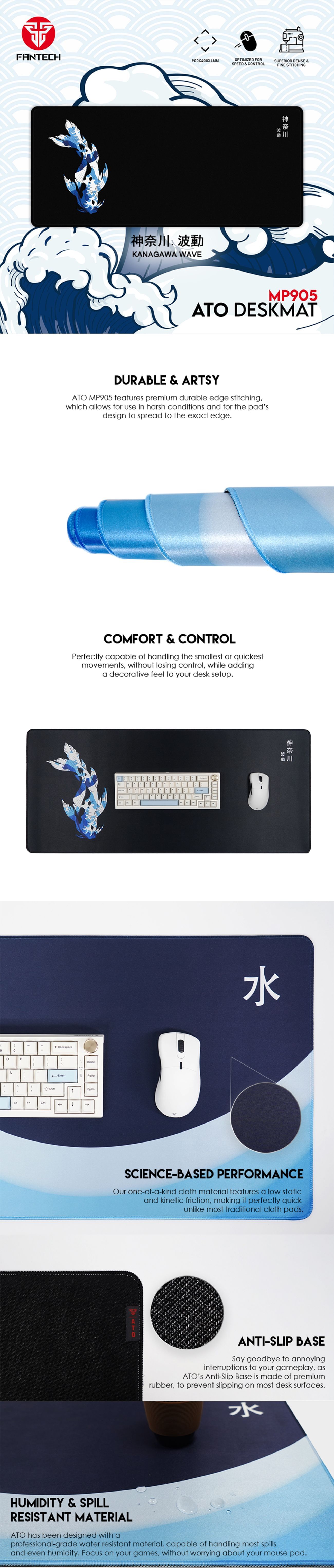 Fantech Mousemat 900x400x4mm Anti-Slip Premium Rubber Computer Desk ...