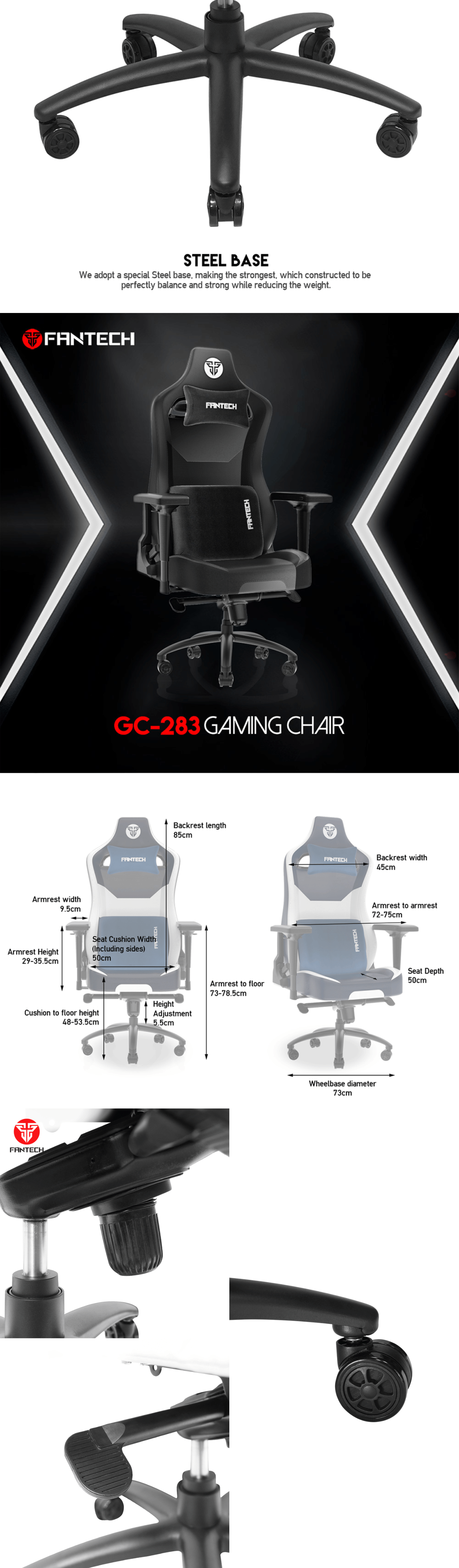 Fantech Gaming Chair PU Leather 4D Armrest Recline Ergonomic Office ...