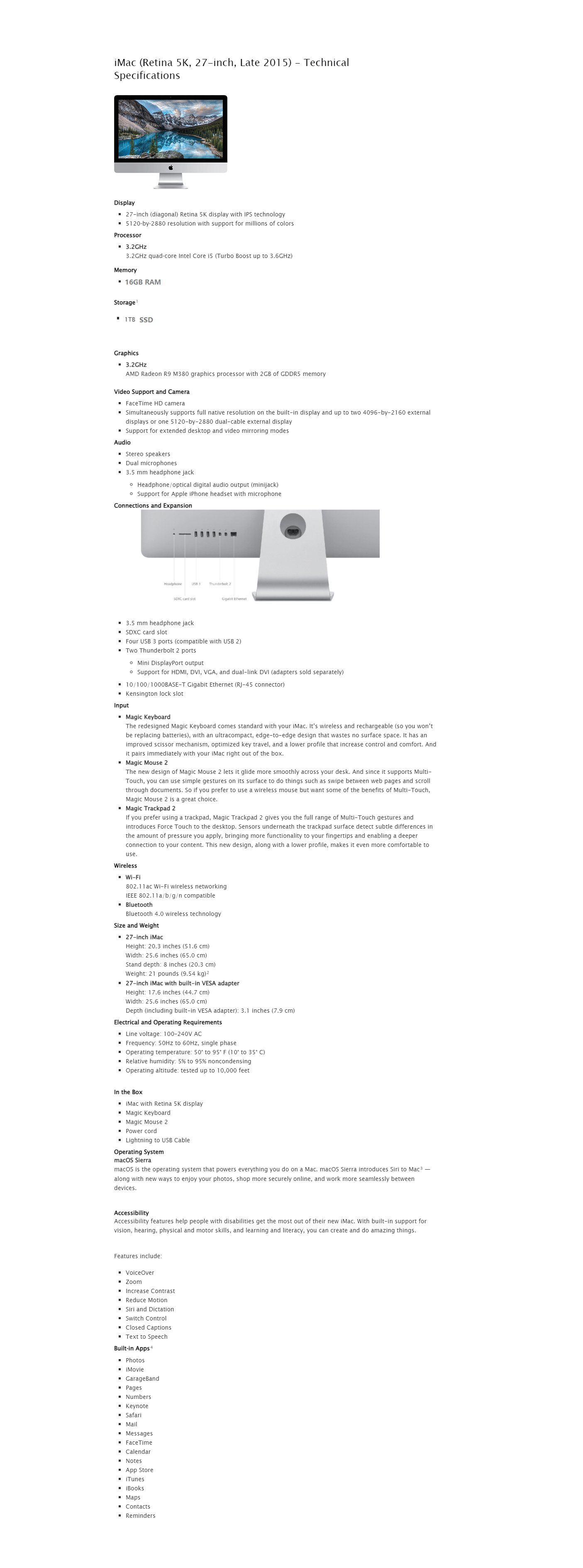 Ex-Leased Apple iMac A1419, 27" Retina 5K, i7 Quad Core, 16GB RAM, 1TB SSD