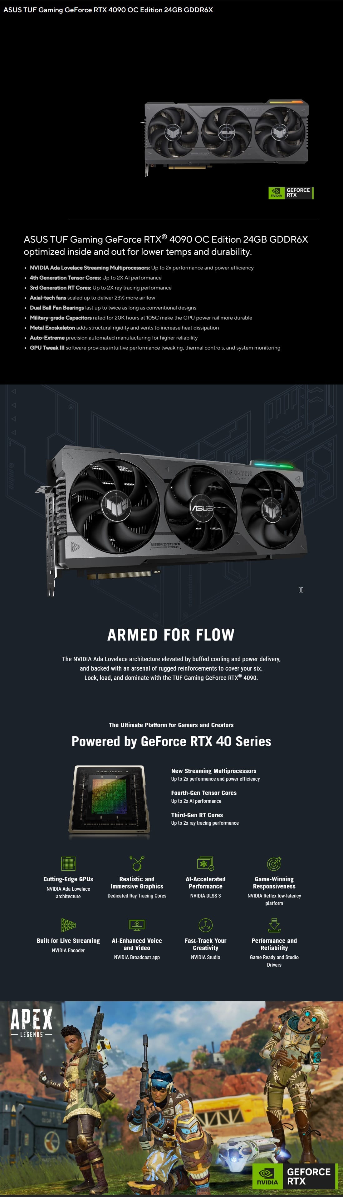 ASUS TUF GeForce RTX 4090 24GB OC Edition Graphics Card