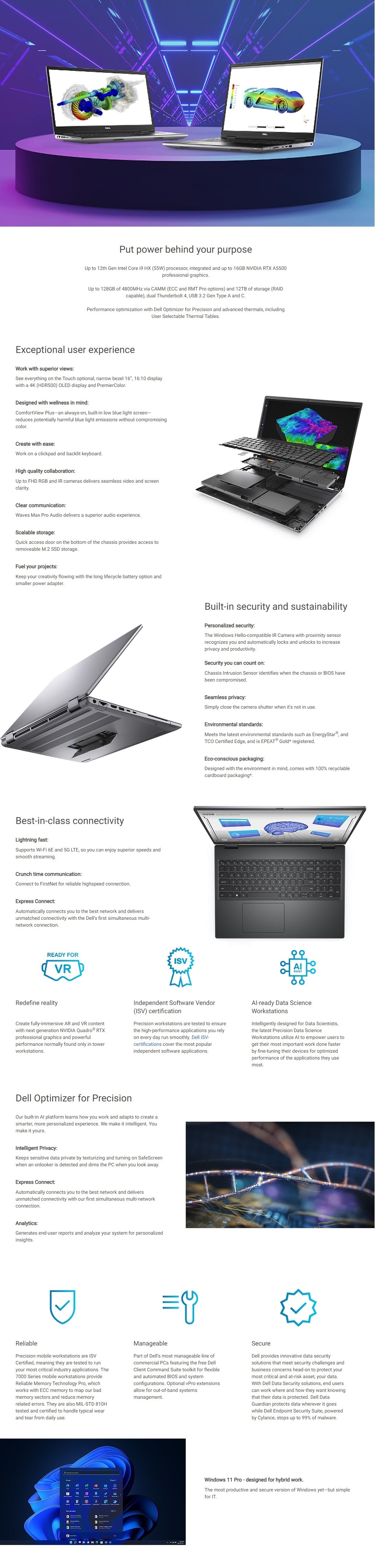 Dell Mobile Precision 7670 16" FHD Laptop i9-12950HX, 32G RAM, 512GB ...