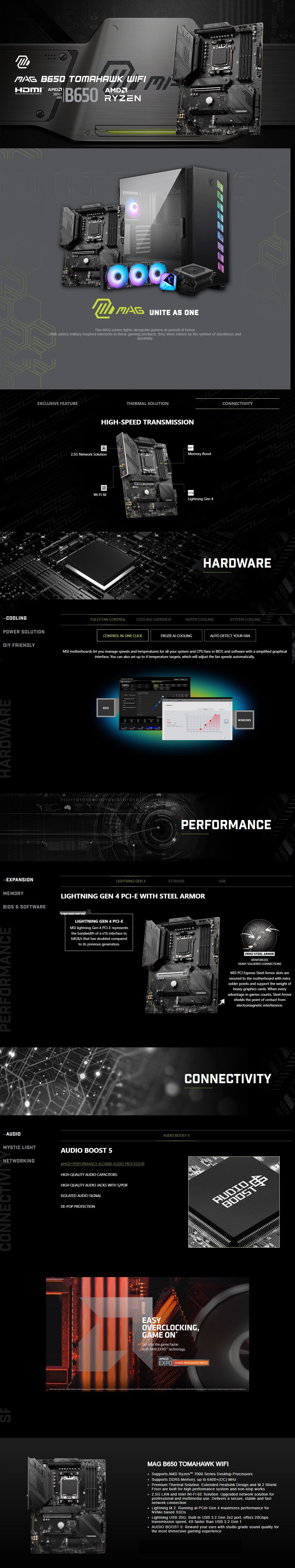 MSI MAG B650 Tomahawk WiFi AM5 ATX Motherboard
