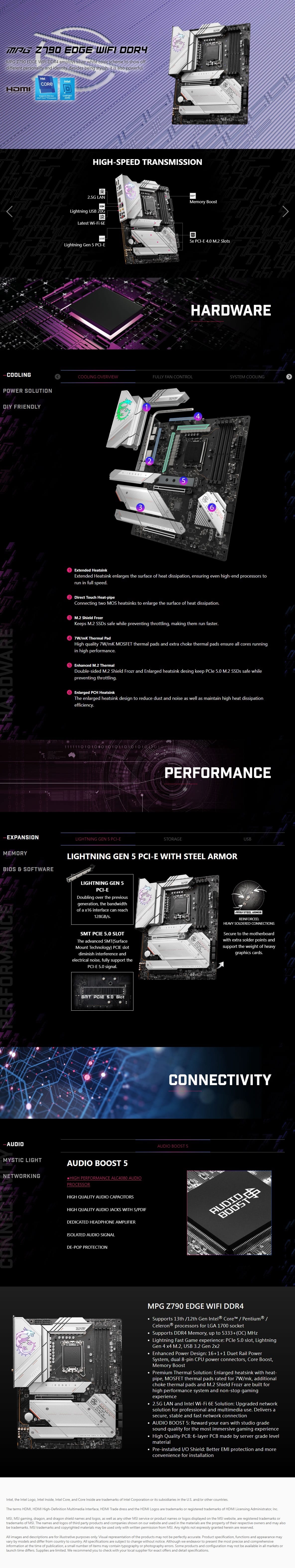 MSI MPG Z790 Edge WiFi DDR4 LGA 1700 ATX Motherboard