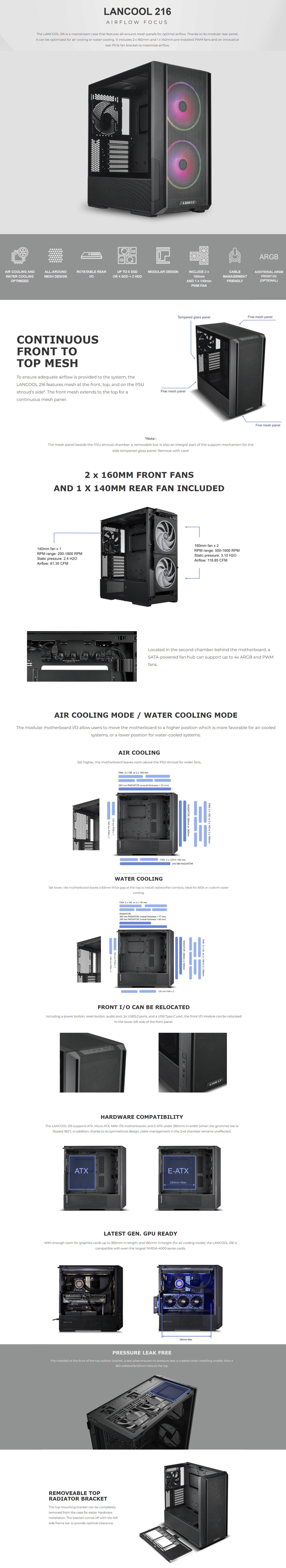 Lian Li lancool 216RX MID-Tower Chassis RGB-Black