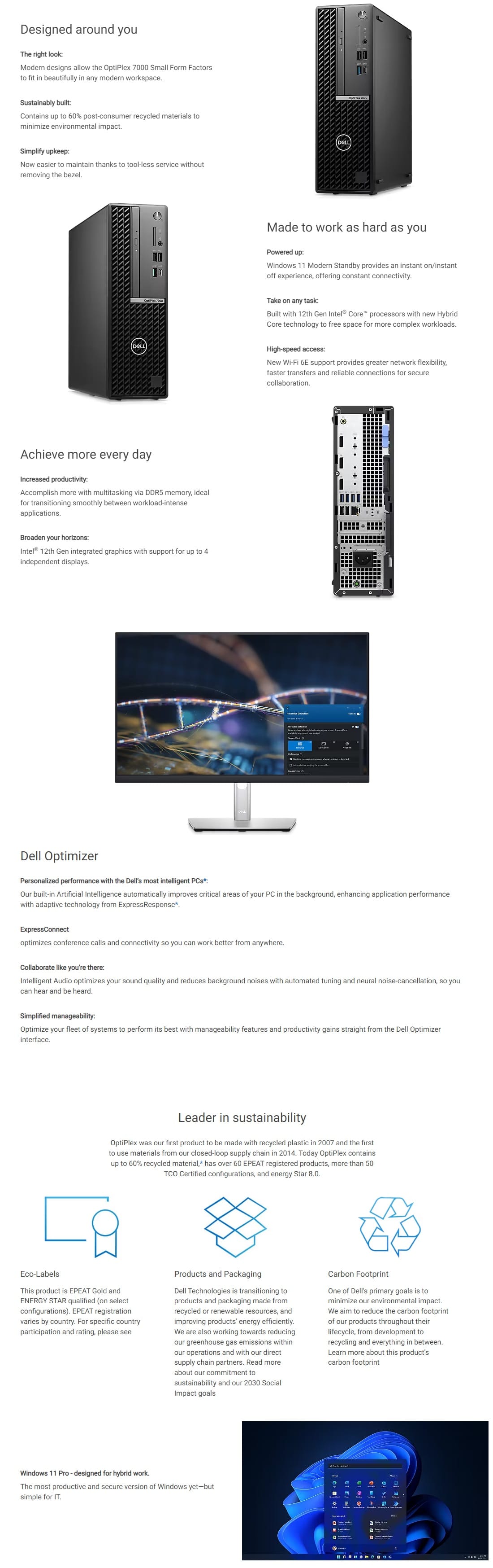 Dell Optiplex 7000 Small Form Factor i5-12500, 16GB RAM, 512GB SSD ...