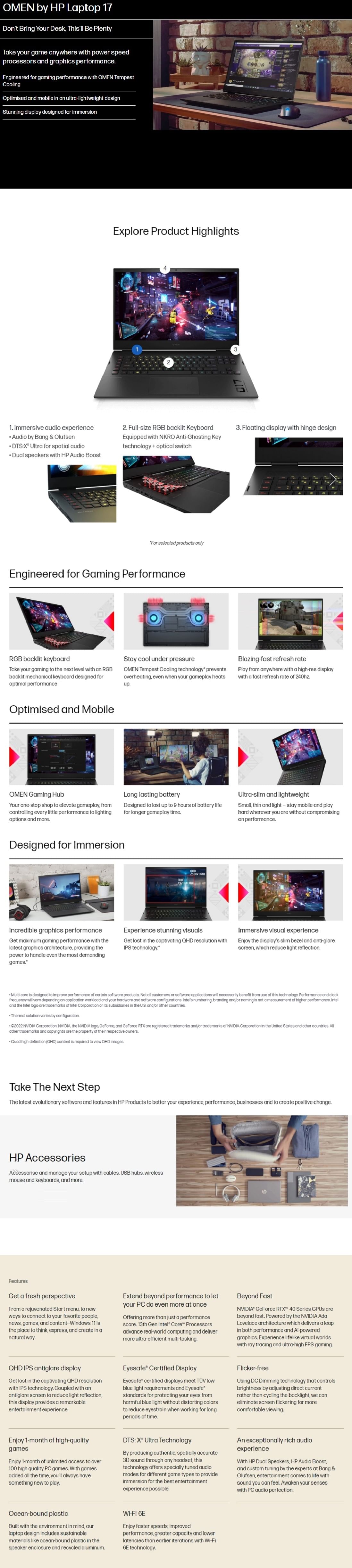 HP OMEN 17.3" QHD Laptop, i7-13700HX, 32GB RAM, 1TB SSD, RTX4080 ...